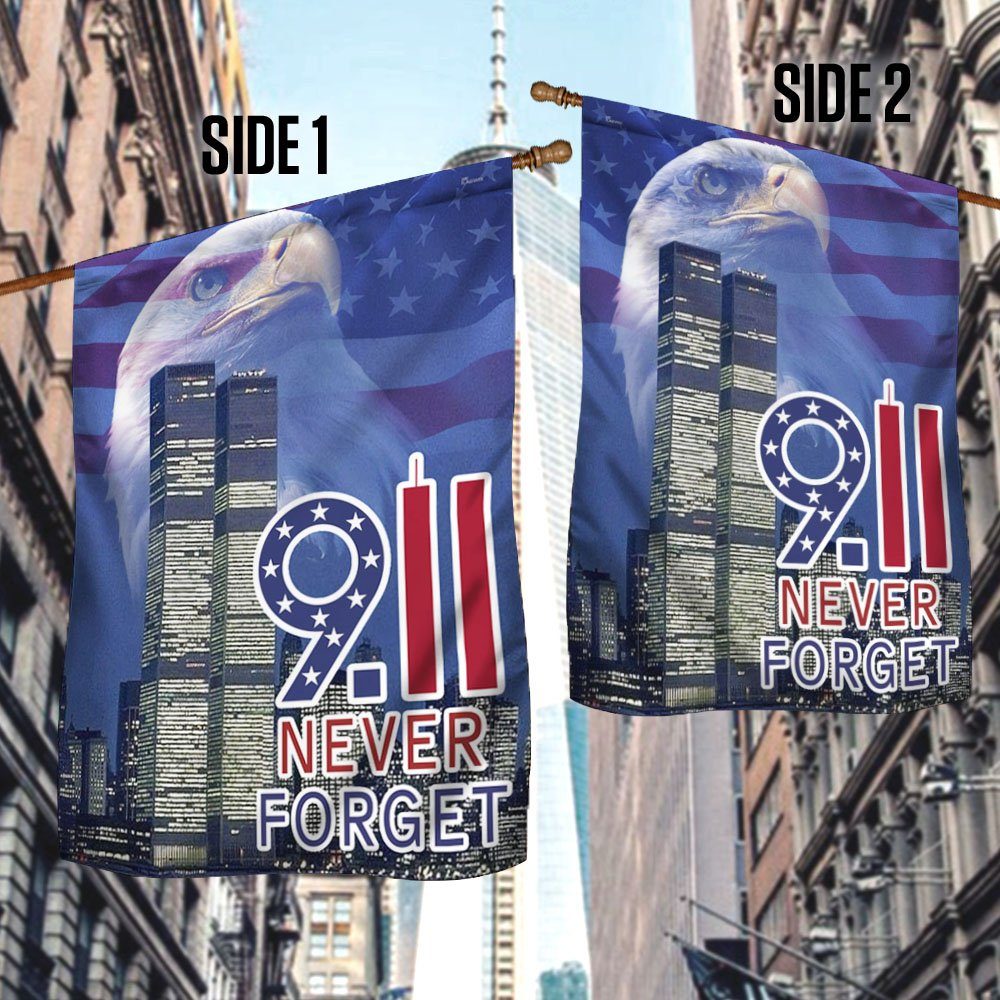 9/11 Flag, Never Forget 911, Eagle Flag, Twin Towers 2001 LNT250F - Flagwix