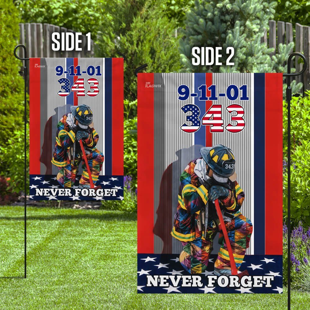 9 11 343 Firefighters Flagwix™ Firefighter 9-11-01. 343 Never Forget ...