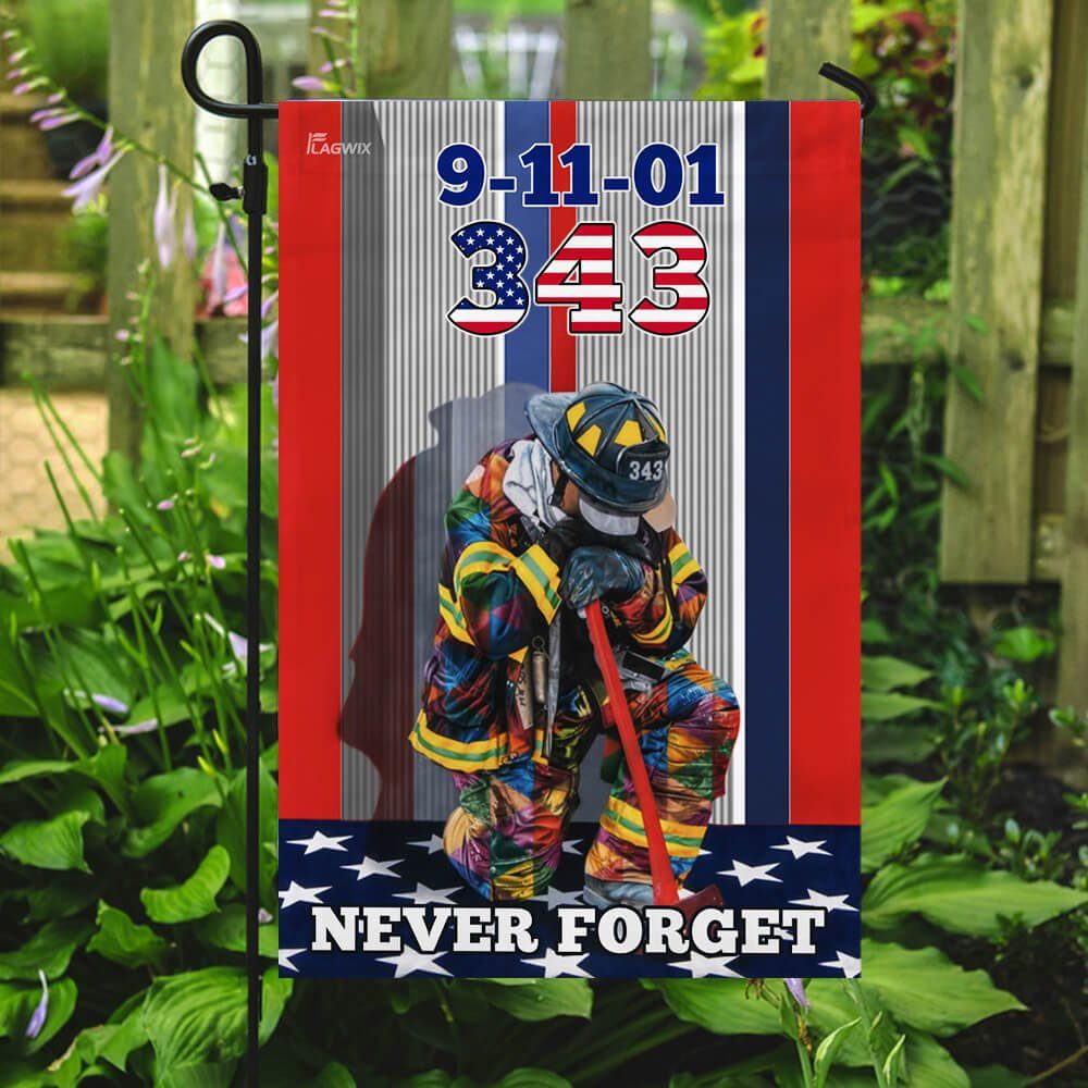 9 11 343 Firefighters Flagwix™ Firefighter 9-11-01. 343 Never Forget ...
