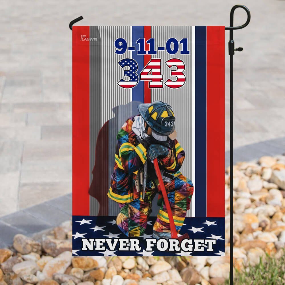 9 11 343 Firefighters Flagwix™ Firefighter 9-11-01. 343 Never Forget ...