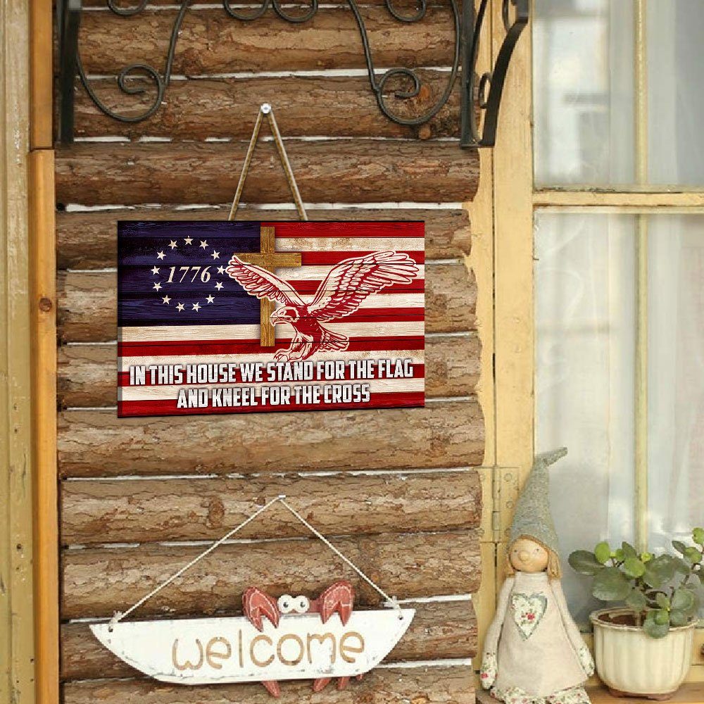American Patriotic Eagle Rectangle Wooden Sign United States. We The ...