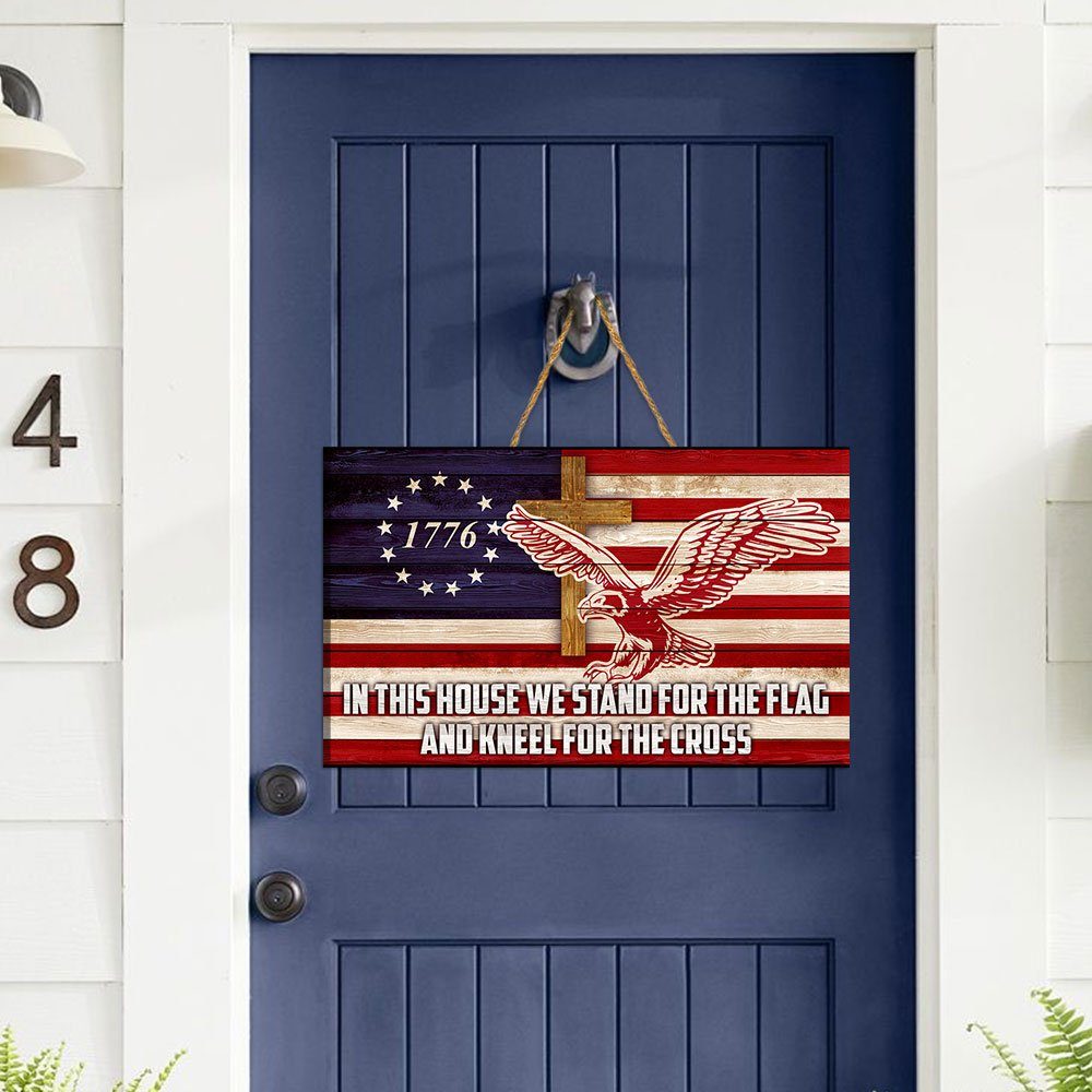 American Patriotic Eagle Rectangle Wooden Sign United States. We The ...