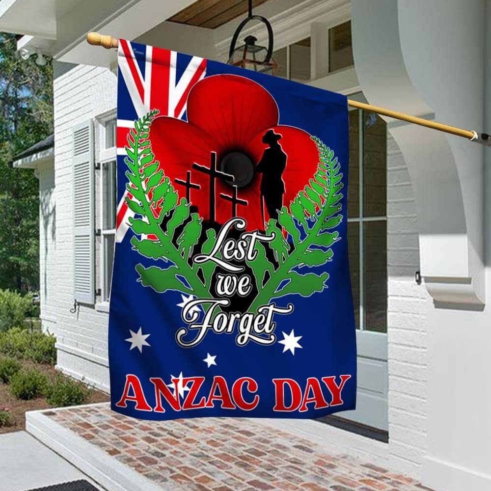 Anzac Day, Remembrance Poppy, Lest We Forget Australian Veteran, Australian Flag TPT711F – Flagwix