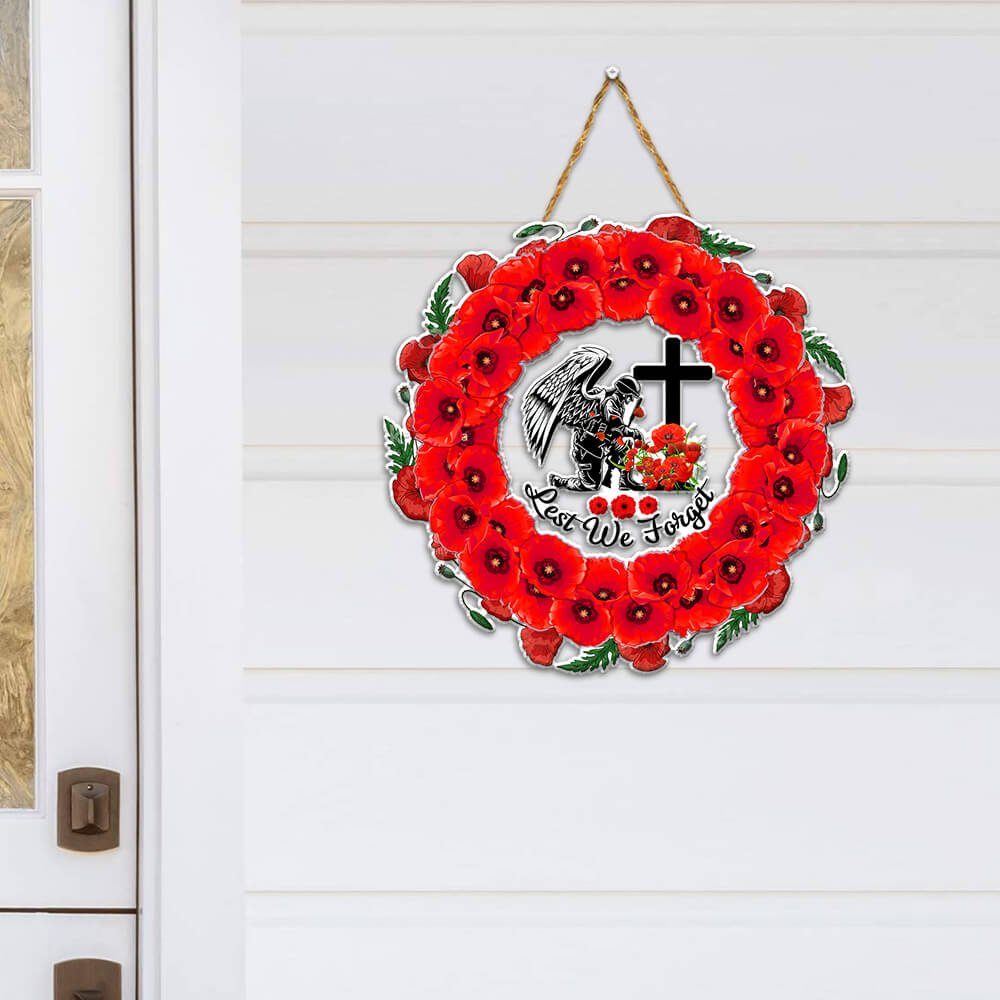 Anzac Day. Lest We Forget Door Sign Veteran Day Custom Wooden Sign ...