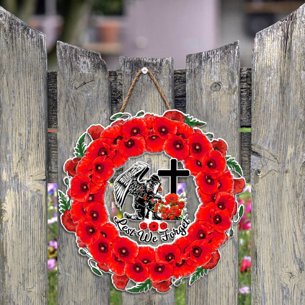 Anzac Day. Lest We Forget Door Sign Veteran Day Custom Wooden Sign ...