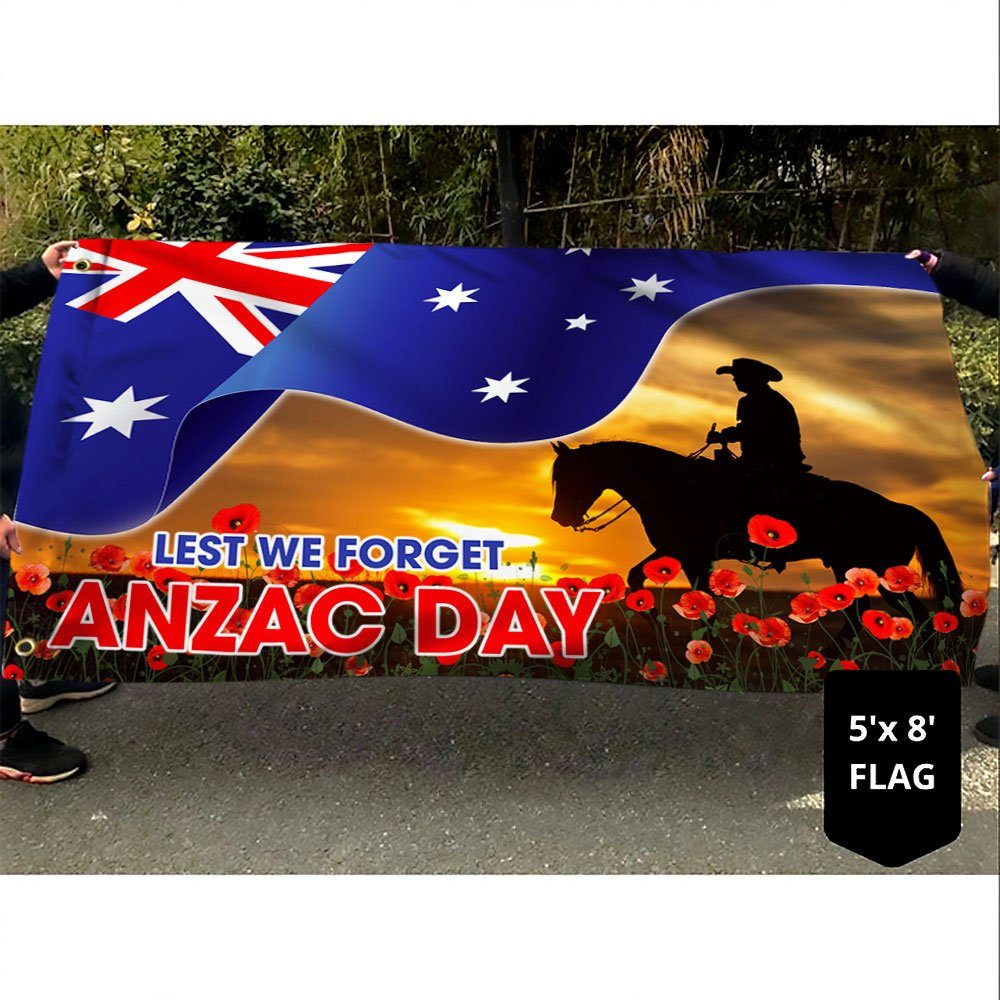 ANZAC Day Australia Grommet Flag Lest We Forget TQN1084GF - Flagwix