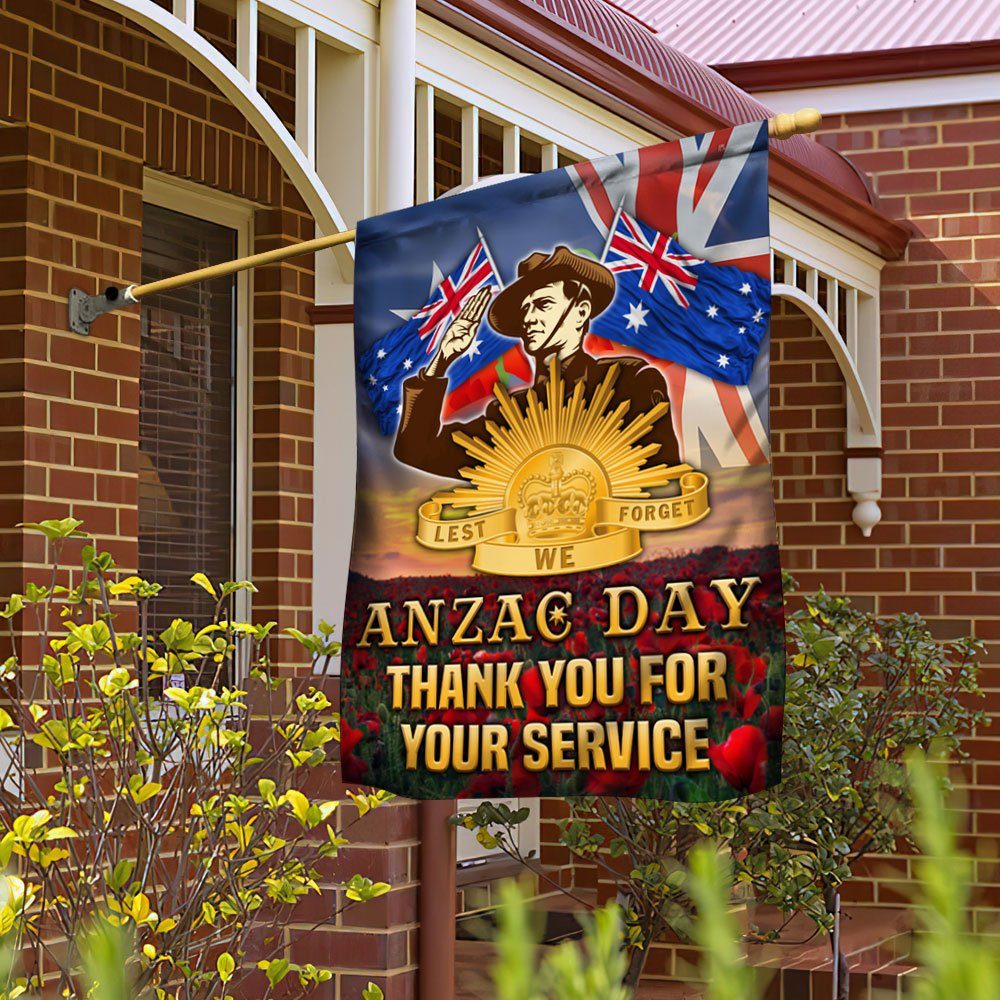 Anzac Day Australian Flag Thank You For Your Service DDH3362F - Flagwix