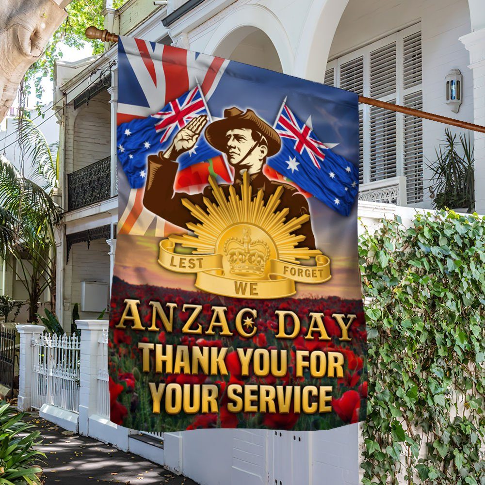 Anzac Day Australian Flag Thank You For Your Service DDH3362F - Flagwix