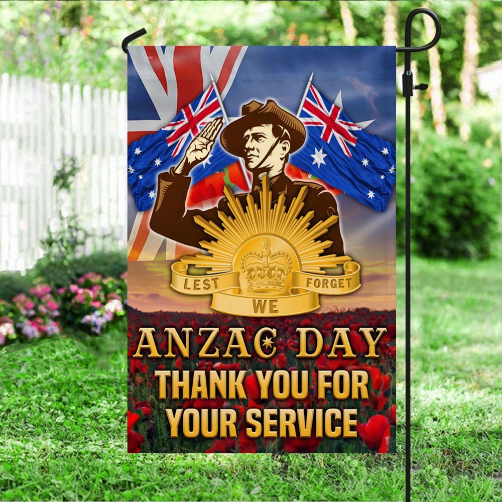 Anzac Day Australian Flag Thank You For Your Service DDH3362F - Flagwix
