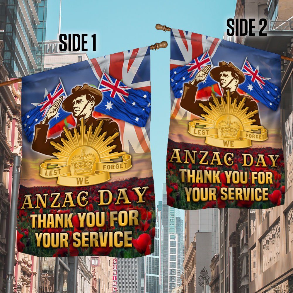 Anzac Day Australian Flag Thank You For Your Service DDH3362F - Flagwix