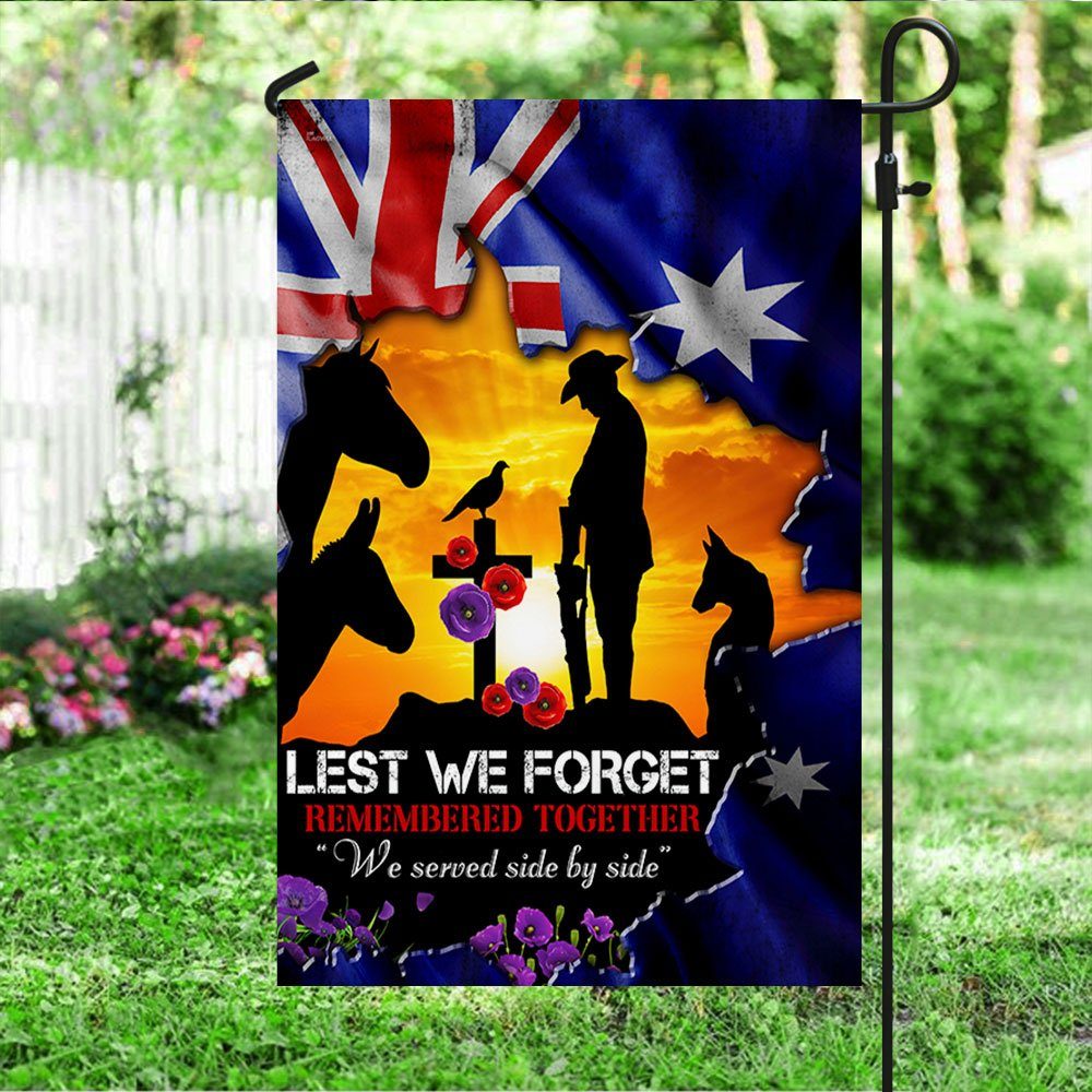 Anzac Day Flag Remembering All Animals In War Australian Flag LHA1851F ...