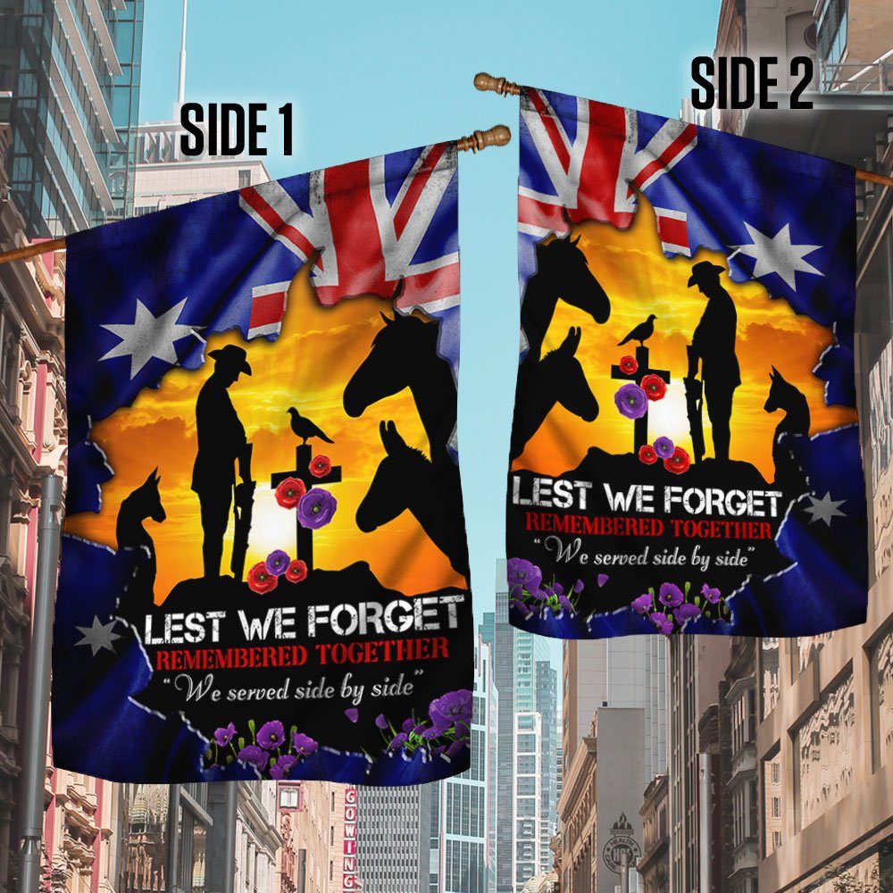 Anzac Day Flag Remembering All Animals In War Australian Flag LHA1851F ...