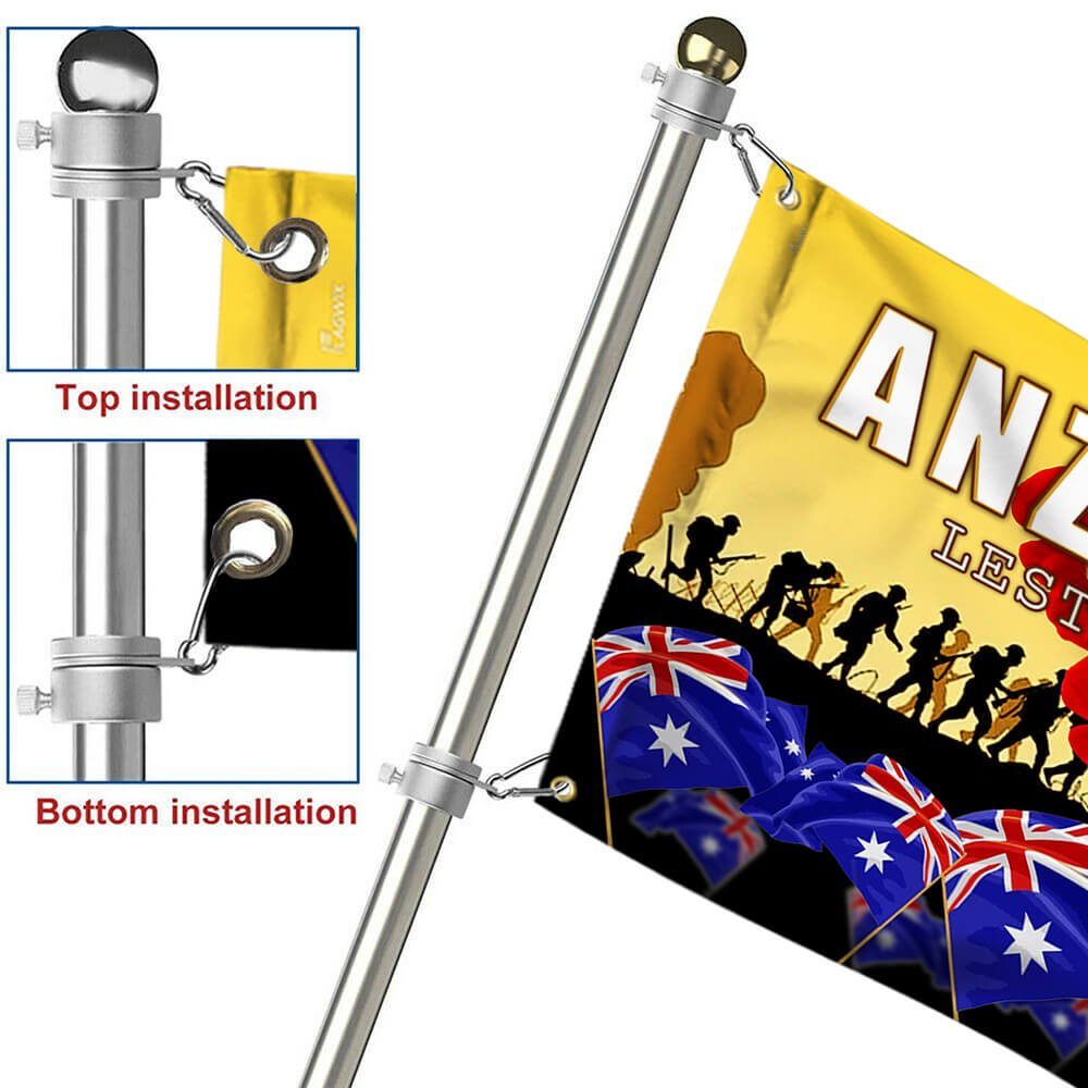Anzac Day Grommet Flag Australia Flag Lest We Forget TTV545GF - Flagwix