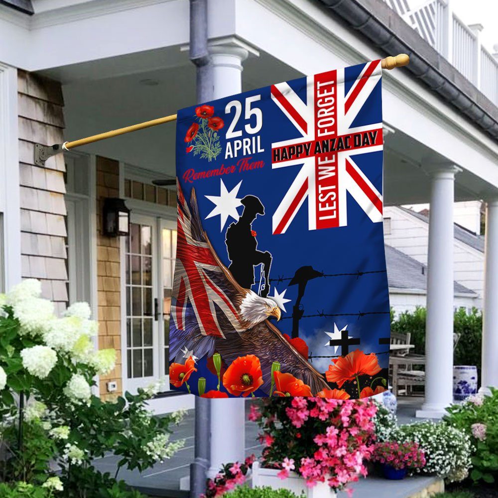Anzac Day Veteran Eagle Australia Flag Remember Them Happy Anzac Day ...