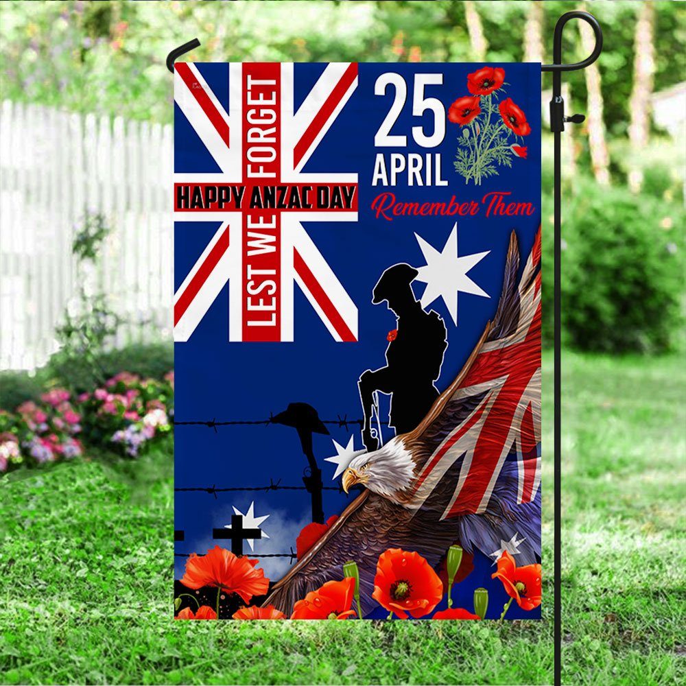 Anzac Day Veteran Eagle Australia Flag Remember Them Happy Anzac Day ...
