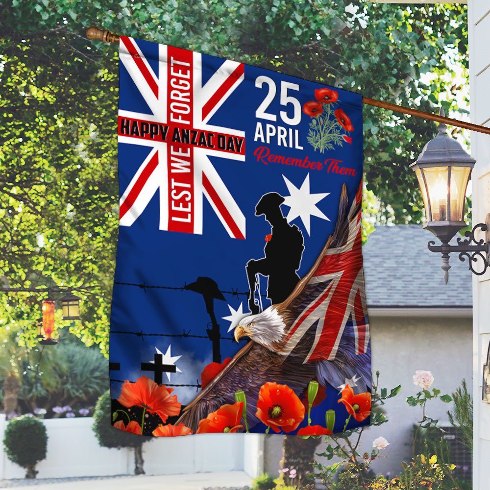 Anzac Day Veteran Eagle Australia Flag Remember Them Happy Anzac Day ...