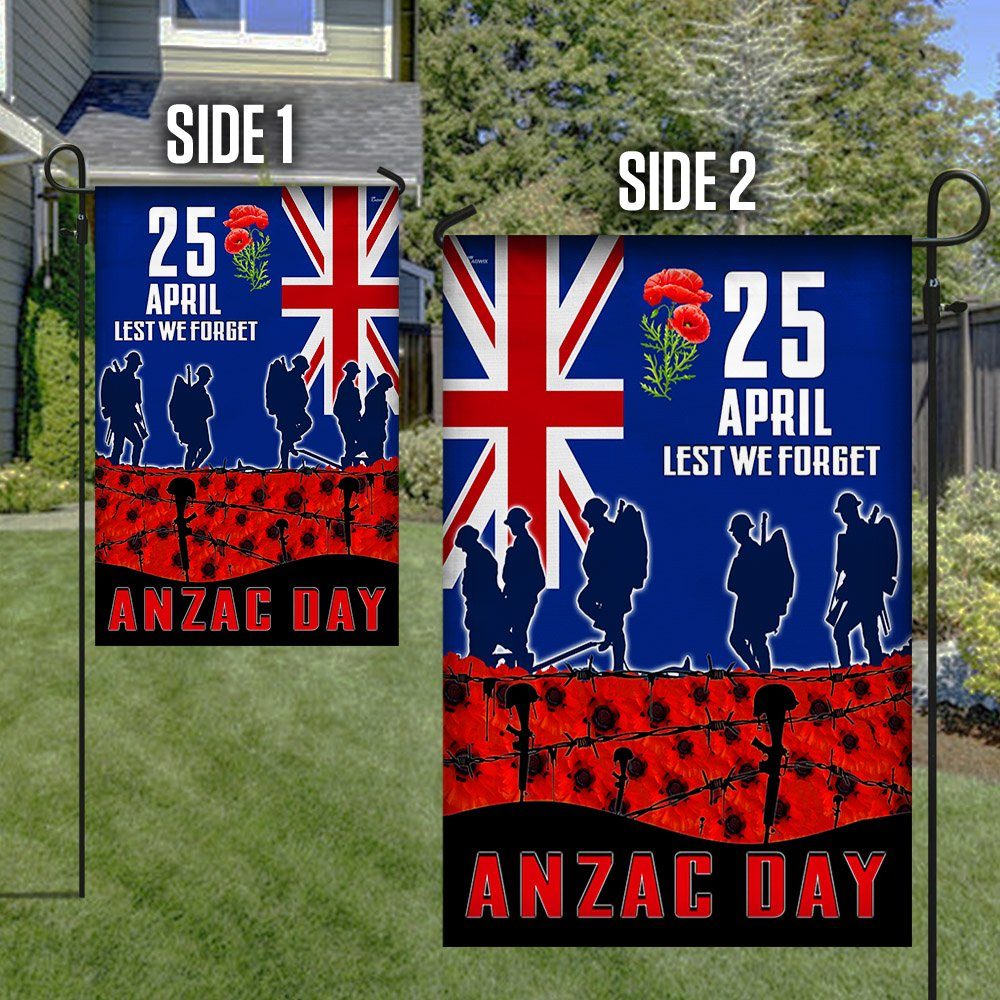 Anzac Day Veteran Lest We Forget New Zealand Flag MLH2251F - Flagwix