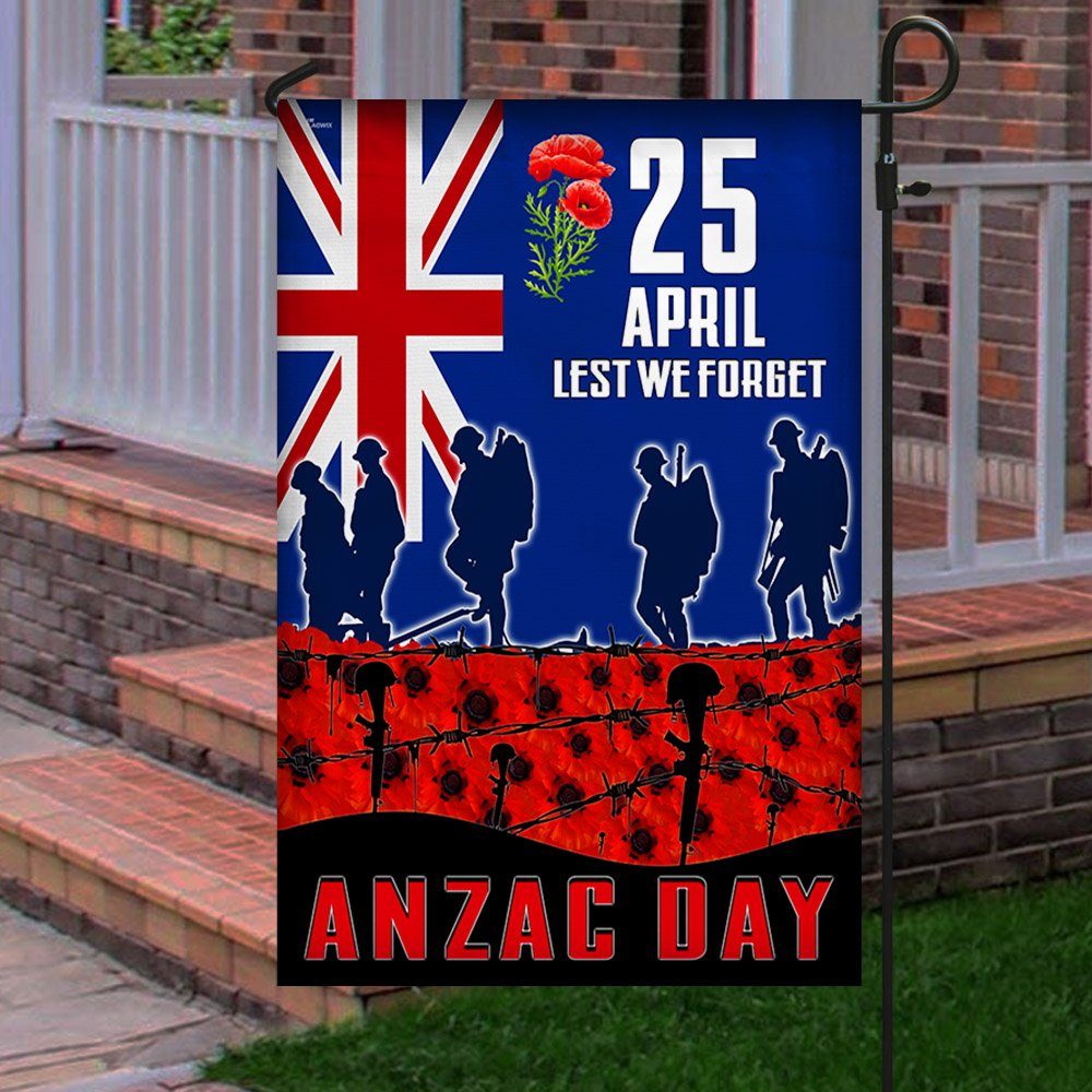 Anzac Day Veteran Lest We Forget New Zealand Flag MLH2251F - Flagwix