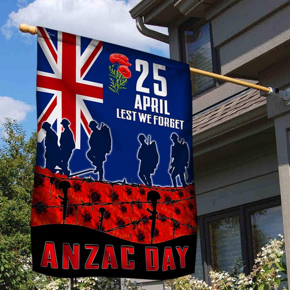Anzac Day Veteran Lest We Forget New Zealand Flag MLH2251F - Flagwix