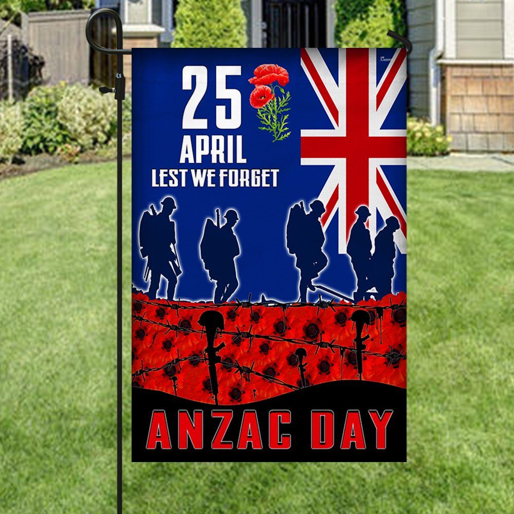Anzac Day Veteran Lest We Forget New Zealand Flag MLH2251F - Flagwix