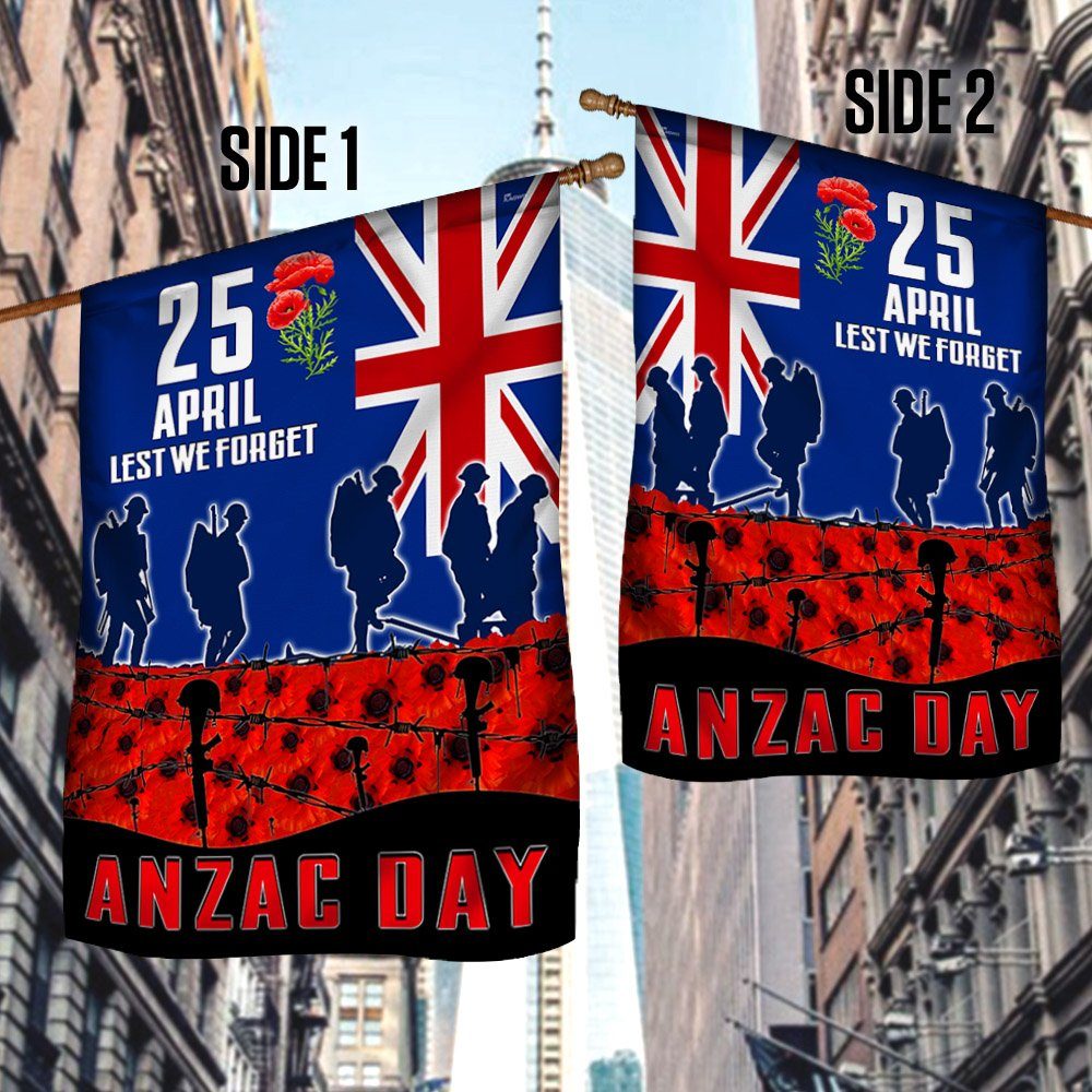 Anzac Day Veteran Lest We Forget New Zealand Flag MLH2251F - Flagwix
