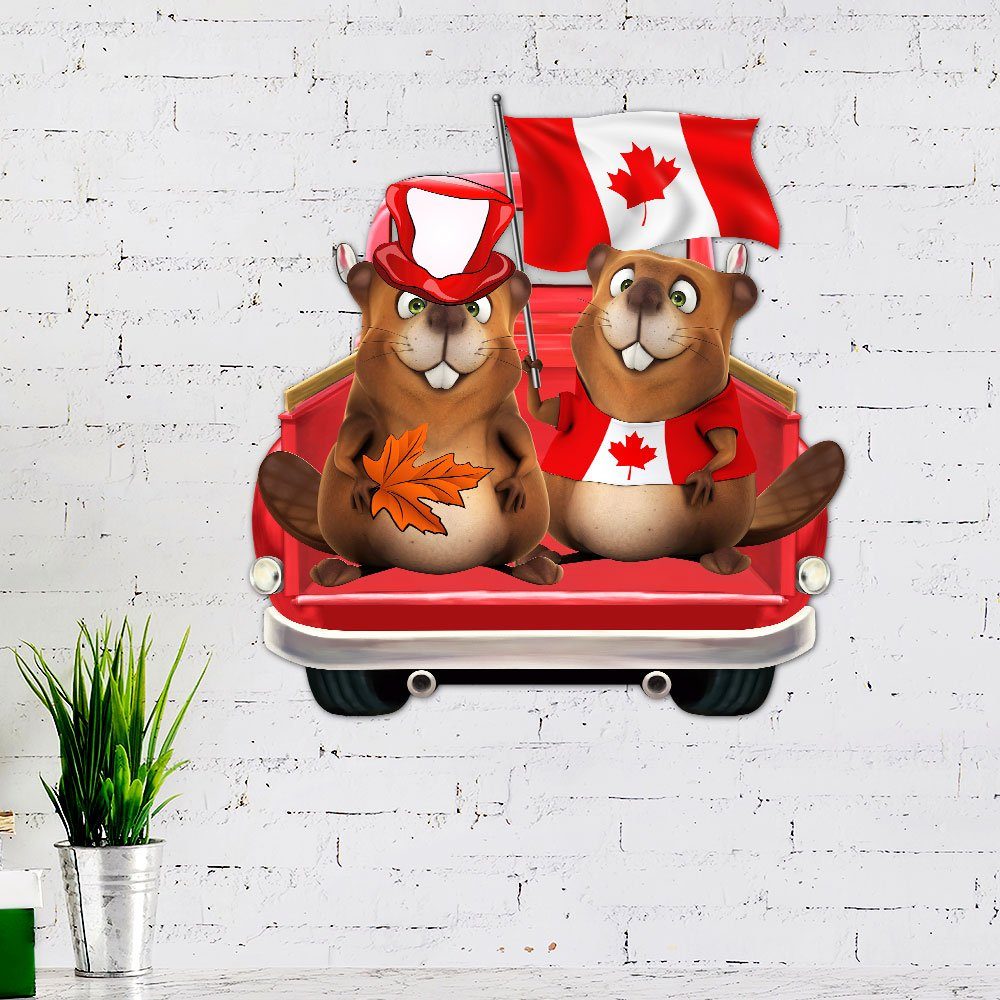 Beaver Canada Day Hanging Metal Sign TQN204MS - Flagwix