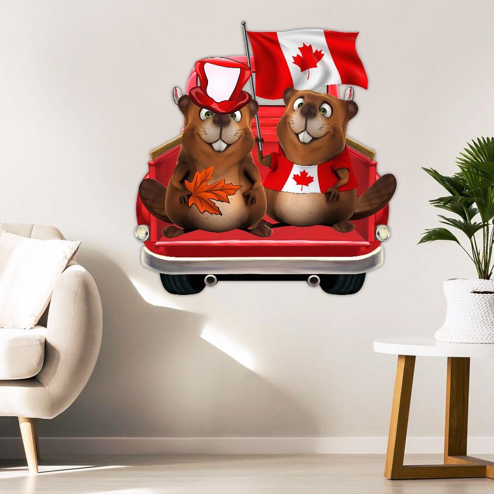 Beaver Canada Day Hanging Metal Sign TQN204MS - Flagwix