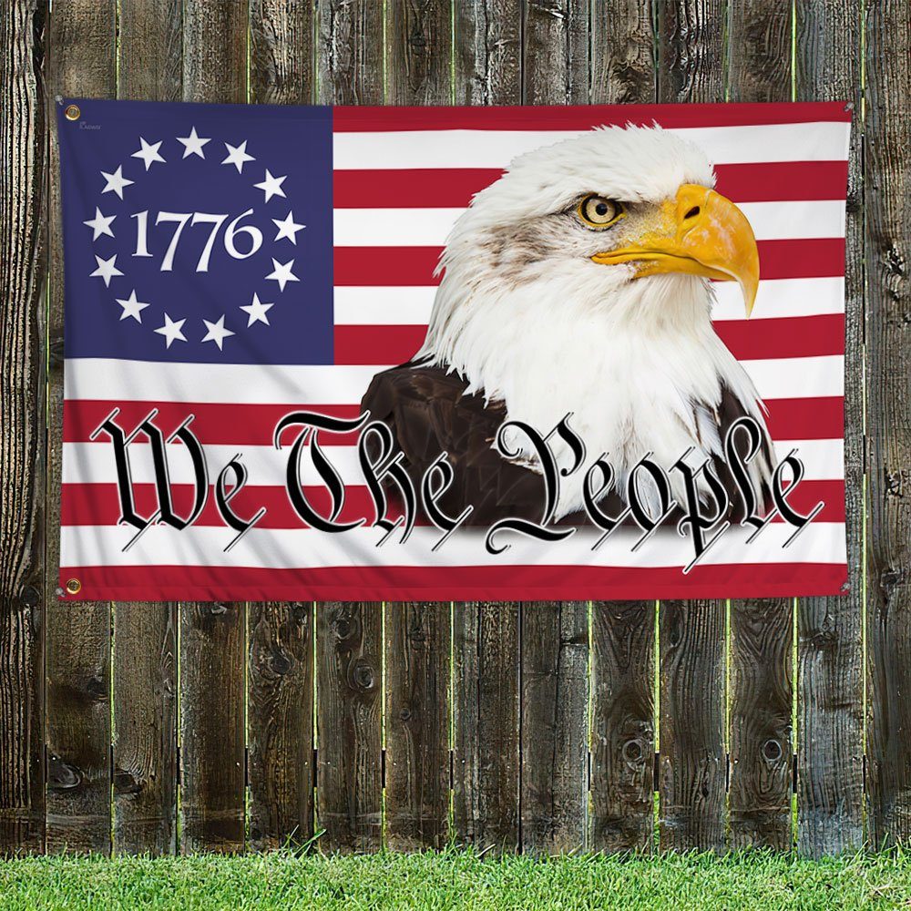Betsy Ross We The People Eagle American Patriot Grommet Flag TQN27GF ...