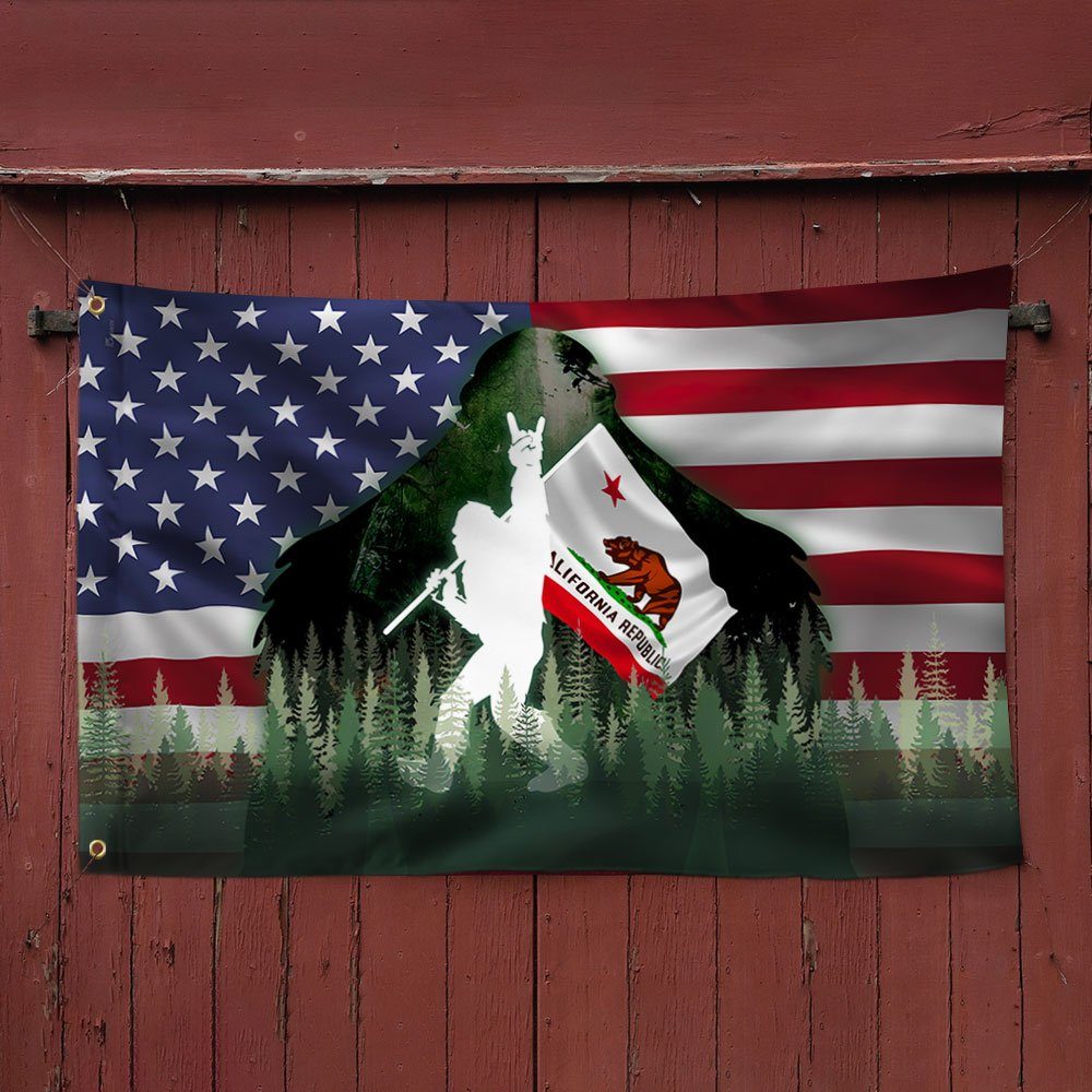 Bigfoot Sasquatch California American Flag TPT110GFv1 – Flagwix
