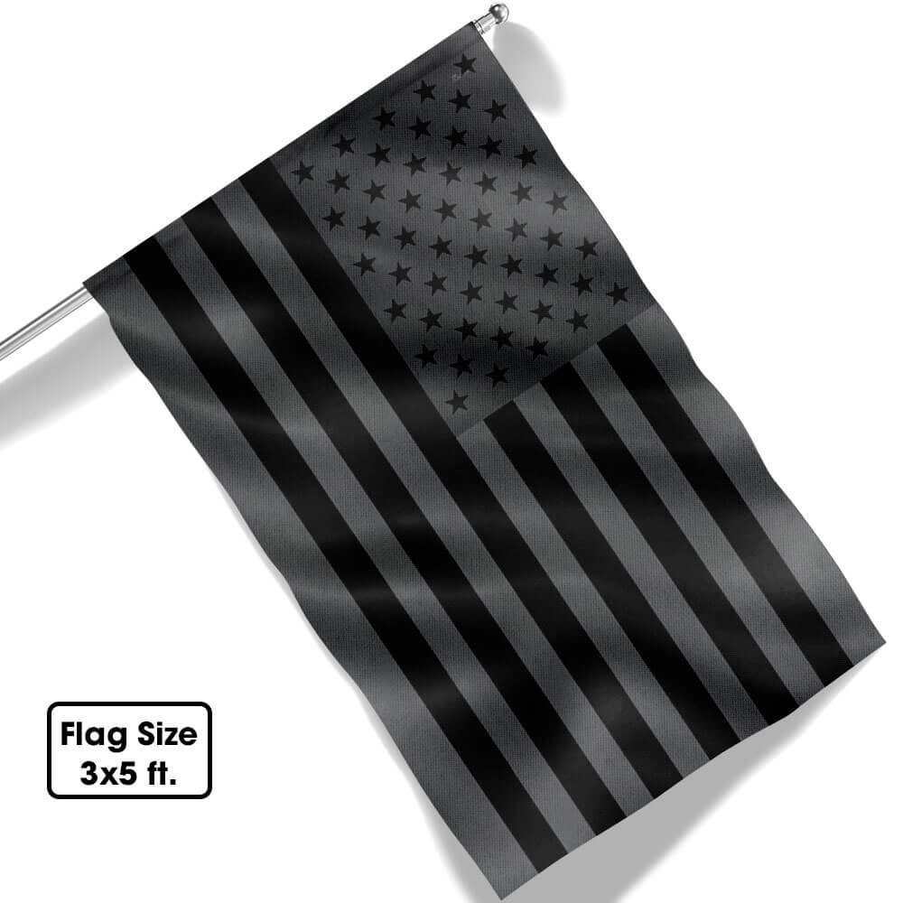 Black American Flag QTR381F - Flagwix