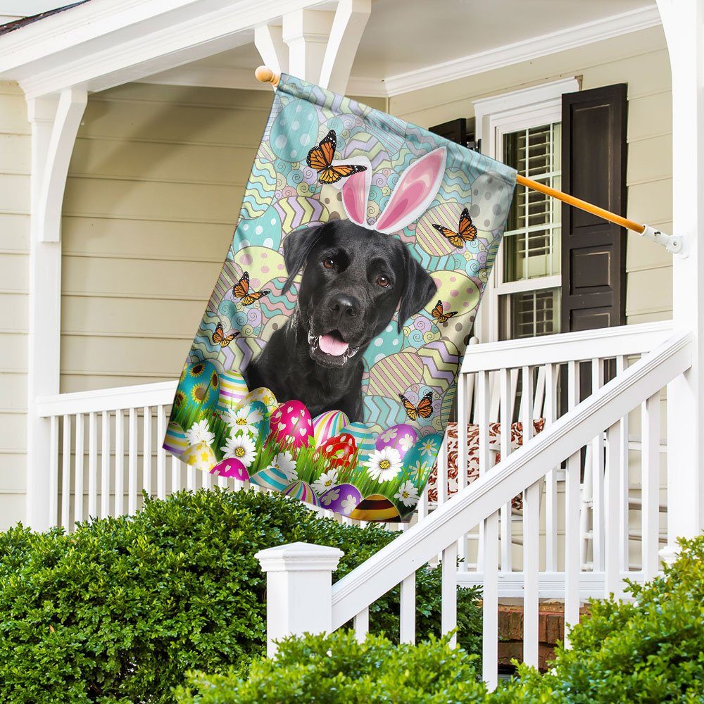 Black Labrador Happy Easter Flag - Flagwix