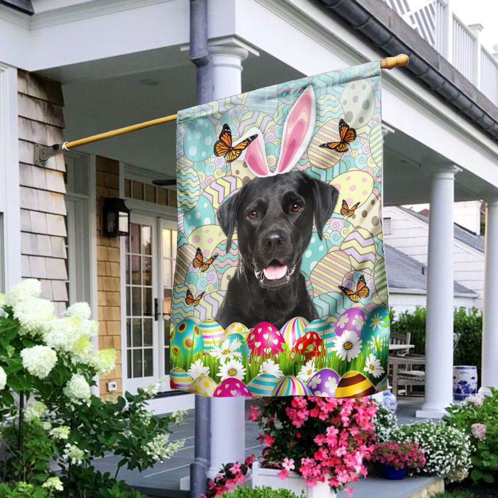 Black Labrador Happy Easter Flag - Flagwix