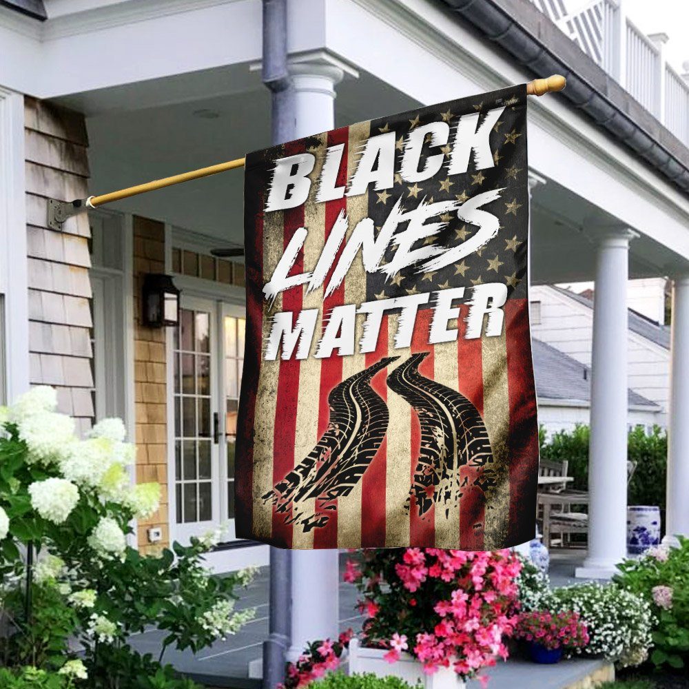 Black Lines Matter Racing American Flag – Flagwix