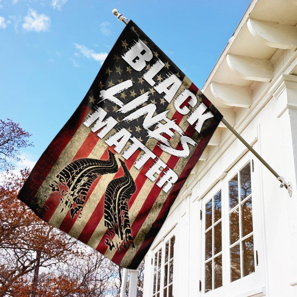 Black Lines Matter Racing American Flag – Flagwix