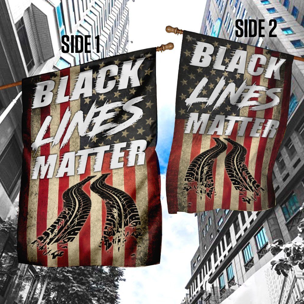 Black Lines Matter Racing American Flag – Flagwix