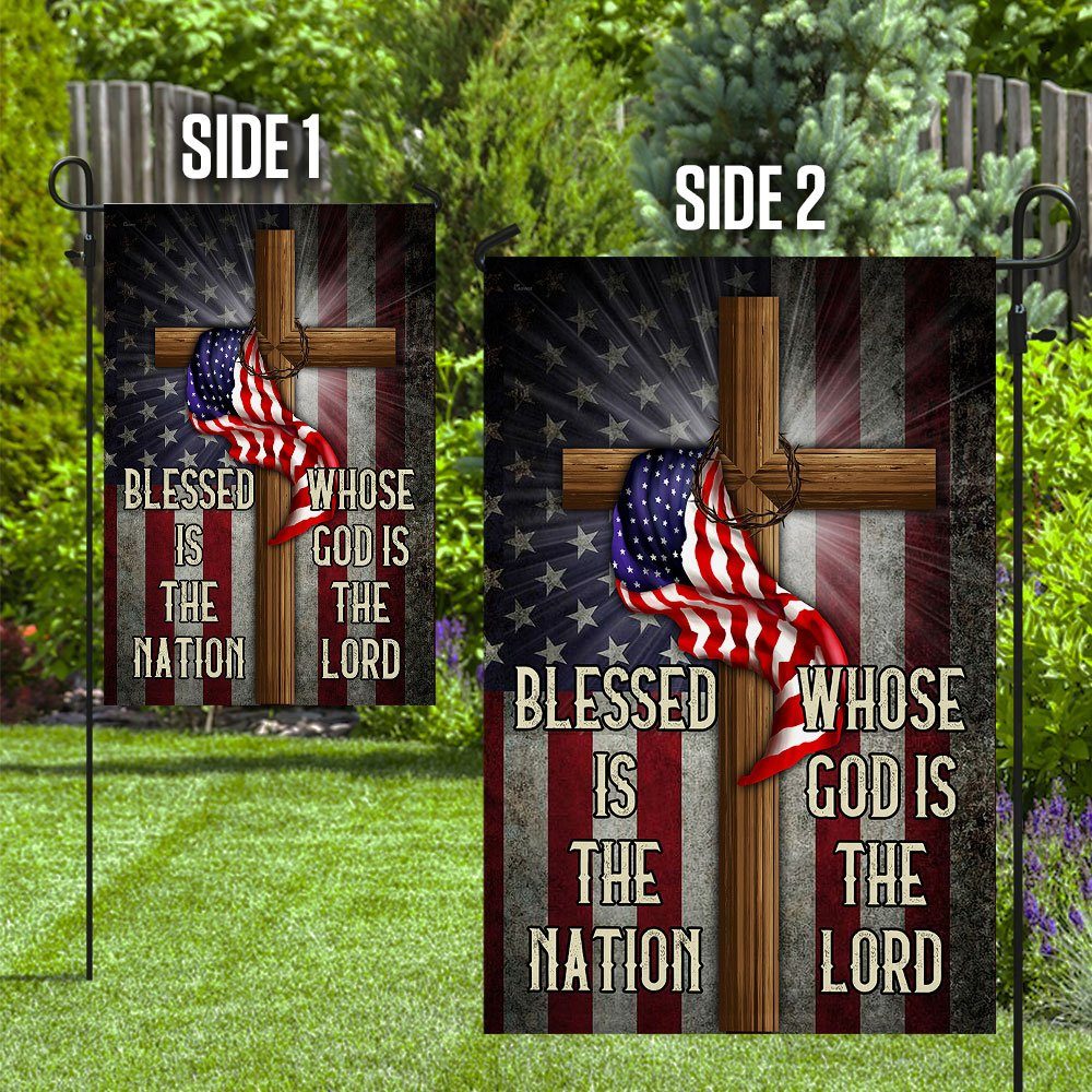 Blessed Is The Nation Whose God Is The Lord Flag - Flagwix