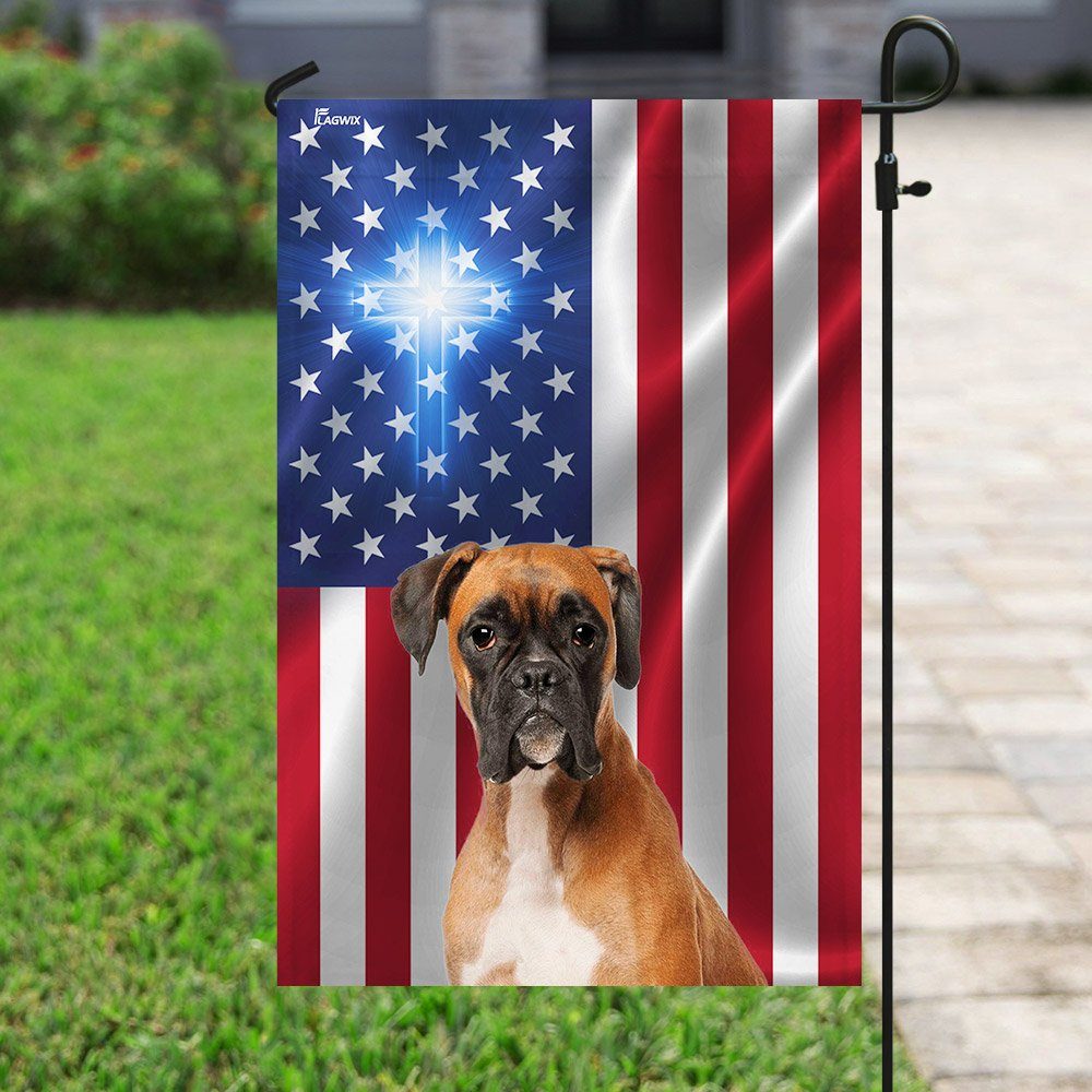 Boxer Christian Cross – American US Flag – Flagwix