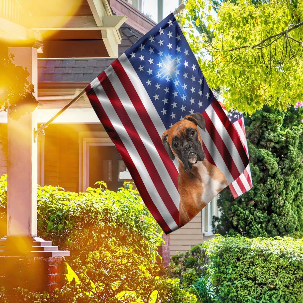 Boxer Christian Cross – American US Flag – Flagwix