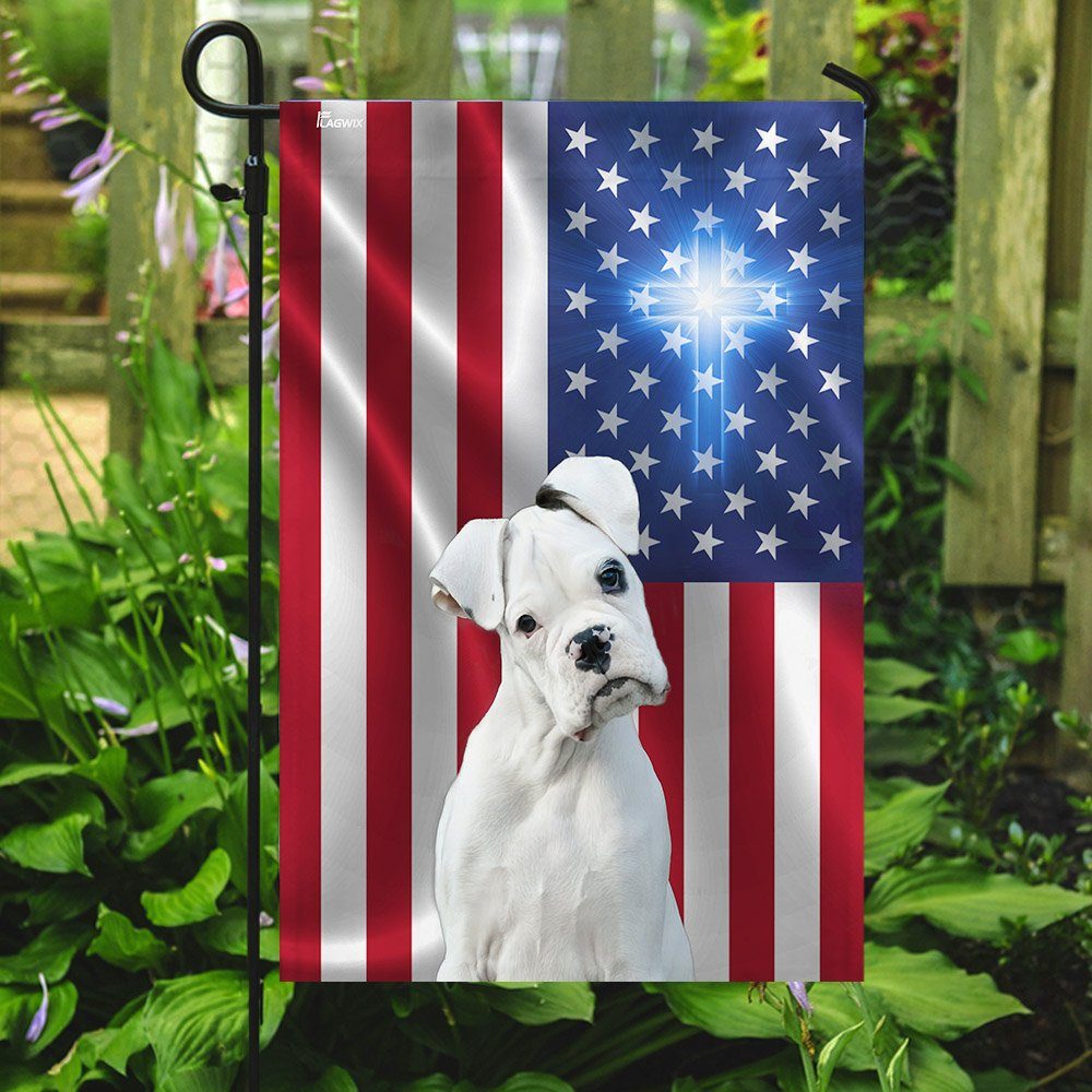 Boxer Christian Cross - American US Flag - Flagwix