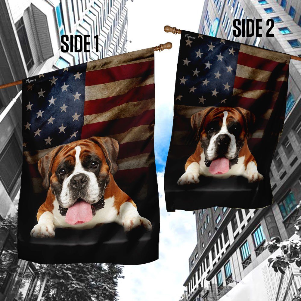 Boxer Dog American Flag - Flagwix