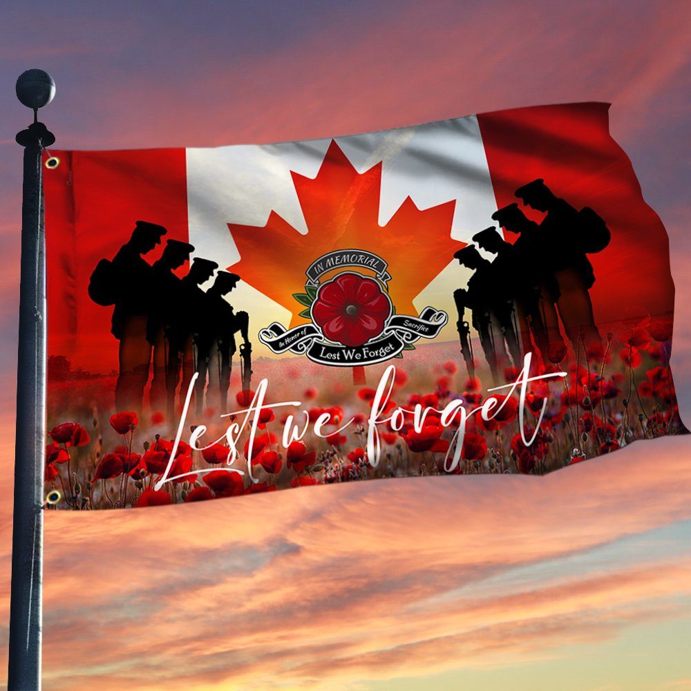 Canadian Veteran Grommet Flag In Memorial Lest We Forget BNN06GF – Flagwix