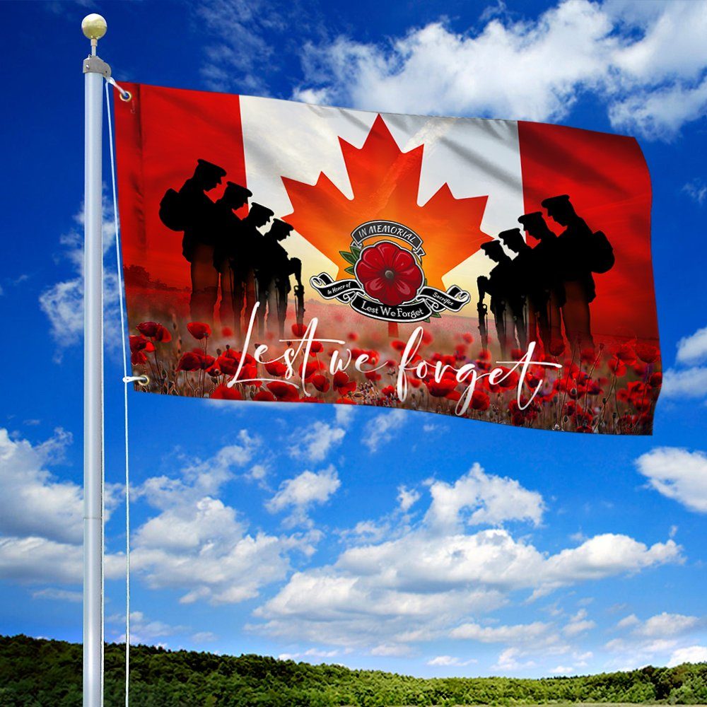 Canadian Veteran Grommet Flag In Memorial Lest We Forget BNN06GF – Flagwix