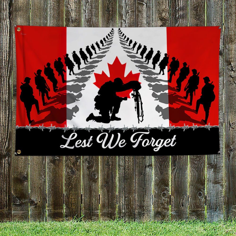 Canadian Veteran Grommet Flag Lest We Forget BNN328GF - Flagwix
