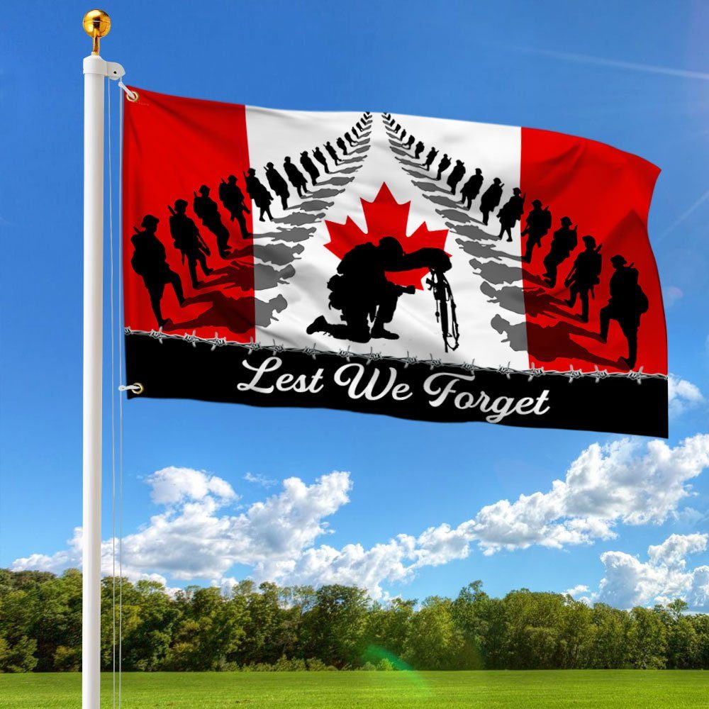Canadian Veteran Grommet Flag Lest We Forget BNN328GF - Flagwix