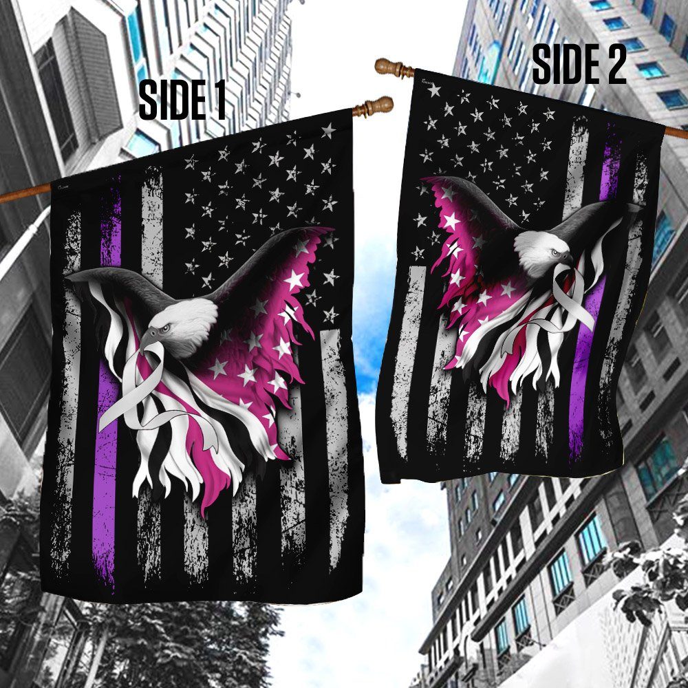 Cancer Ribbons Lung - Pancreatic - Breast Cancer Awareness Flag ...