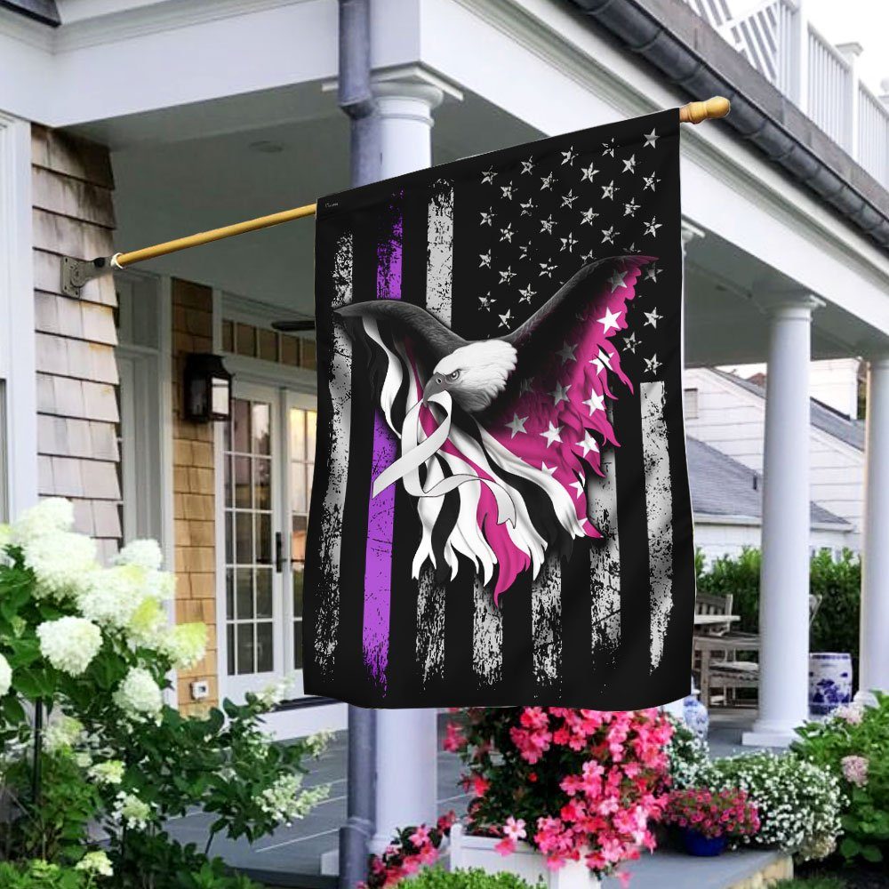 Cancer Ribbons Lung - Pancreatic - Breast Cancer Awareness Flag ...