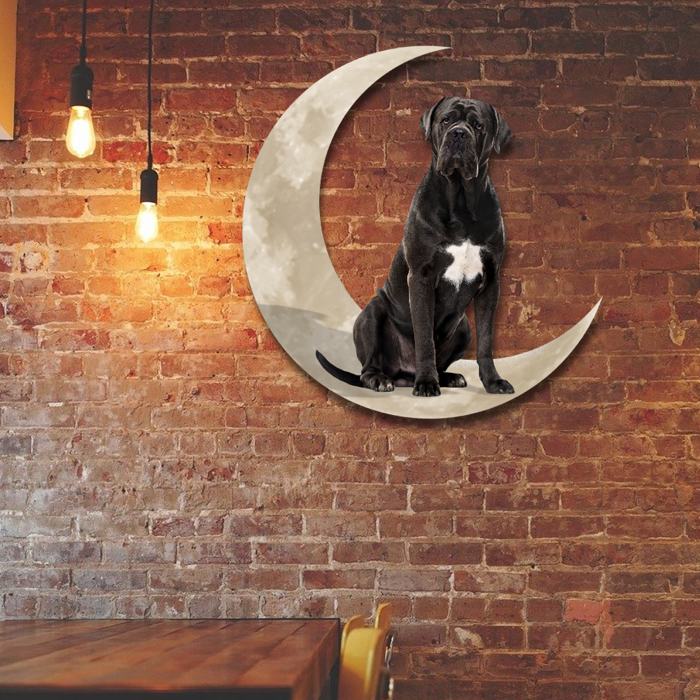 Cane Corso Dog And Moon Hanging Metal Sign QNK879MSv21 – Flagwix