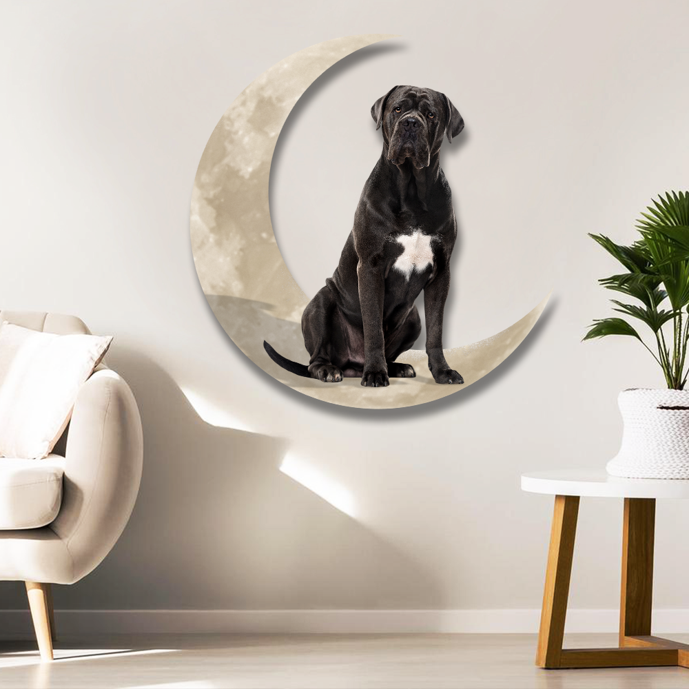Cane Corso Dog And Moon Hanging Metal Sign QNK879MSv21 – Flagwix