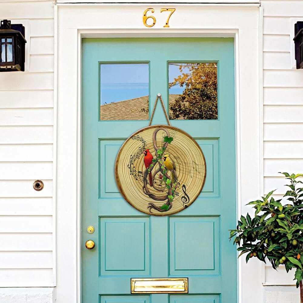 Cardinal Round Wooden Sign Music Note NNT151WDv3 - Flagwix