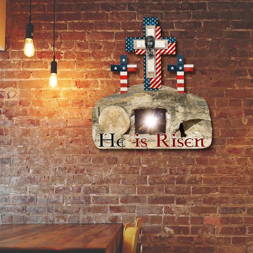 Crucifix Christ On Cross Easter Hanging Metal Sign LHA2046MS - Flagwix